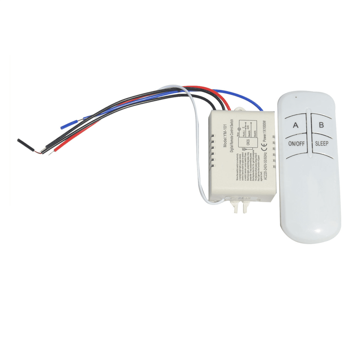 2X Wireless on/OFF 1 Way 220V Lamp Remote Control Switch Receiver ...
