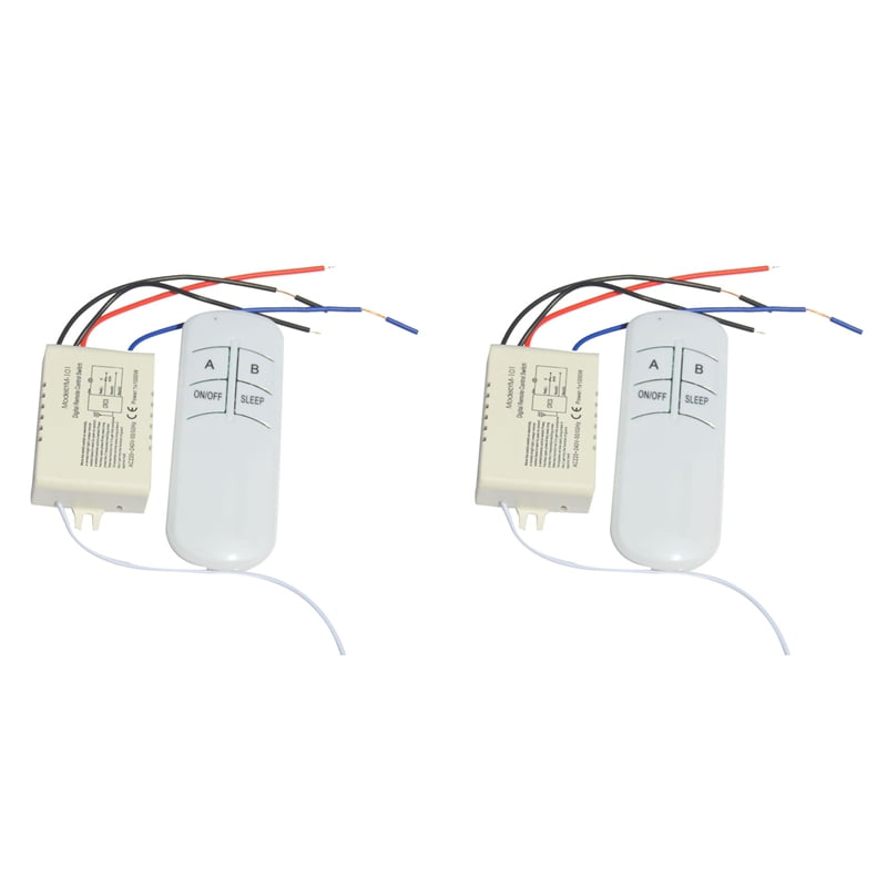 2X Wireless on/OFF 1 Way 220V Lamp Remote Control Switch Receiver ...