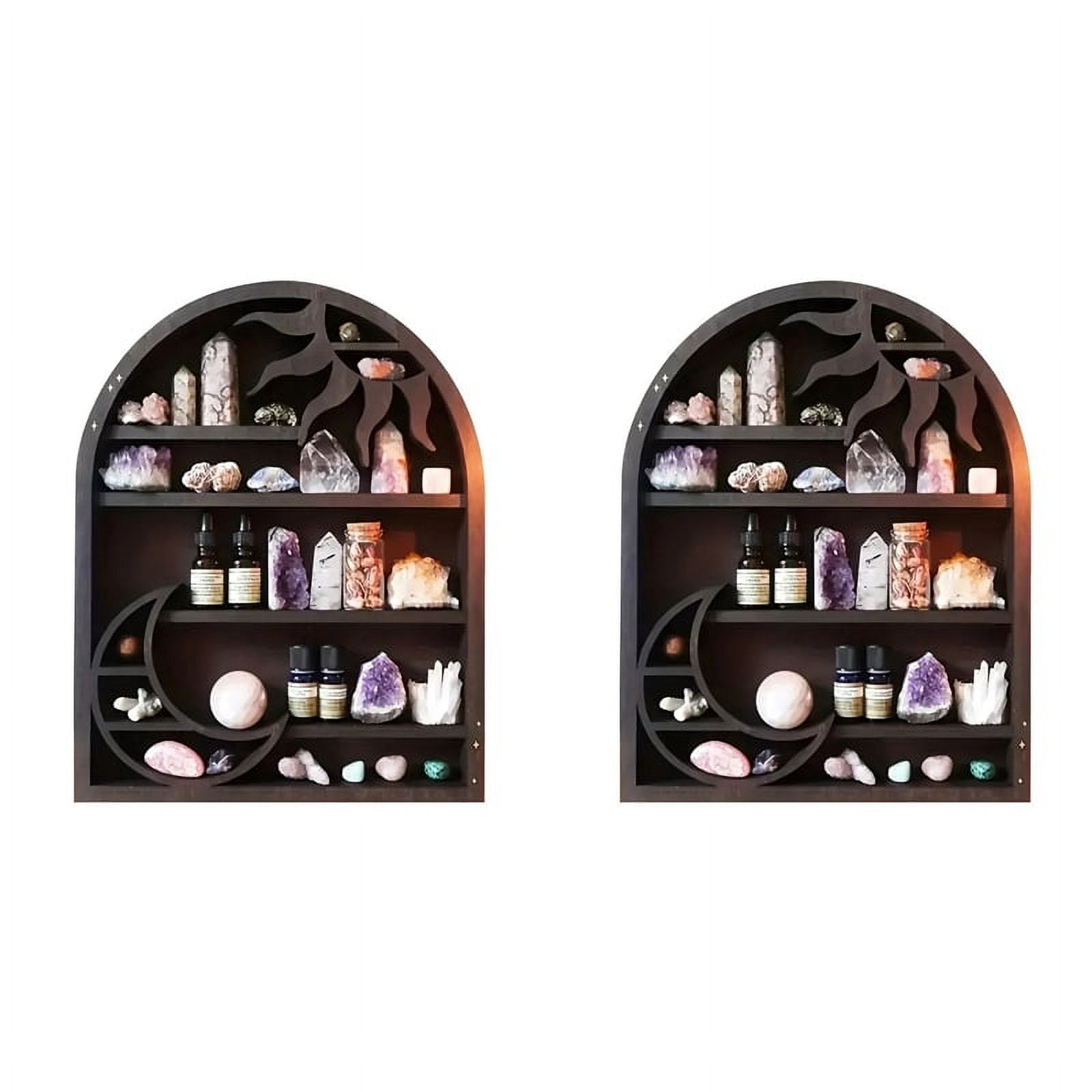 2X Wood Storage Shelf - Stylish and Practical Wall Shelf, Crescent Sun ...