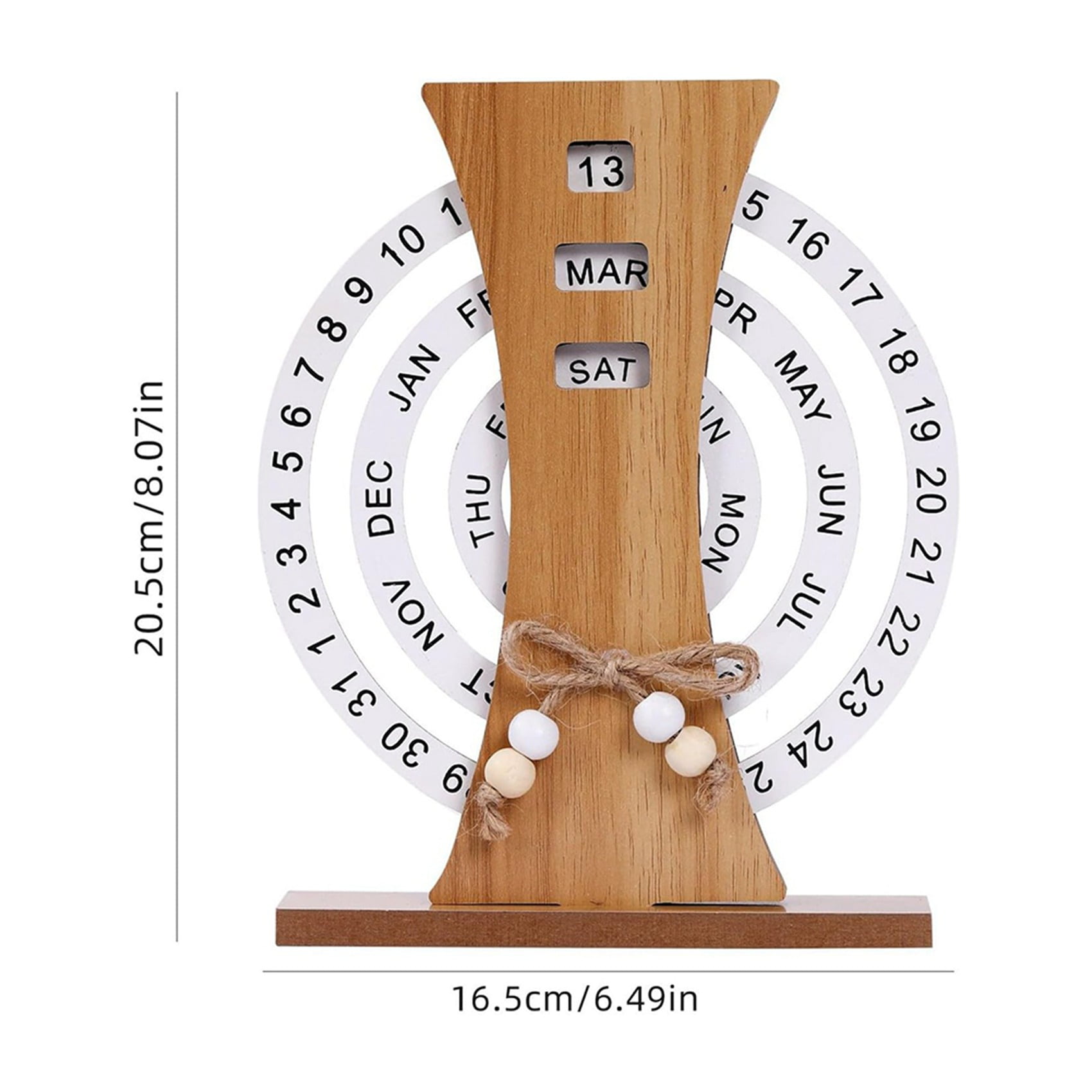 2X Wooden Calendar Home Porch Decoration Office Desktop Decoration ...
