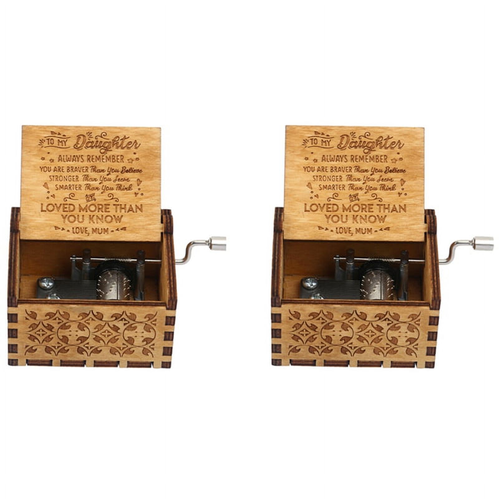 2X Wooden Music Box Mom to Daughter -You are Engraved Christmas Gift ...