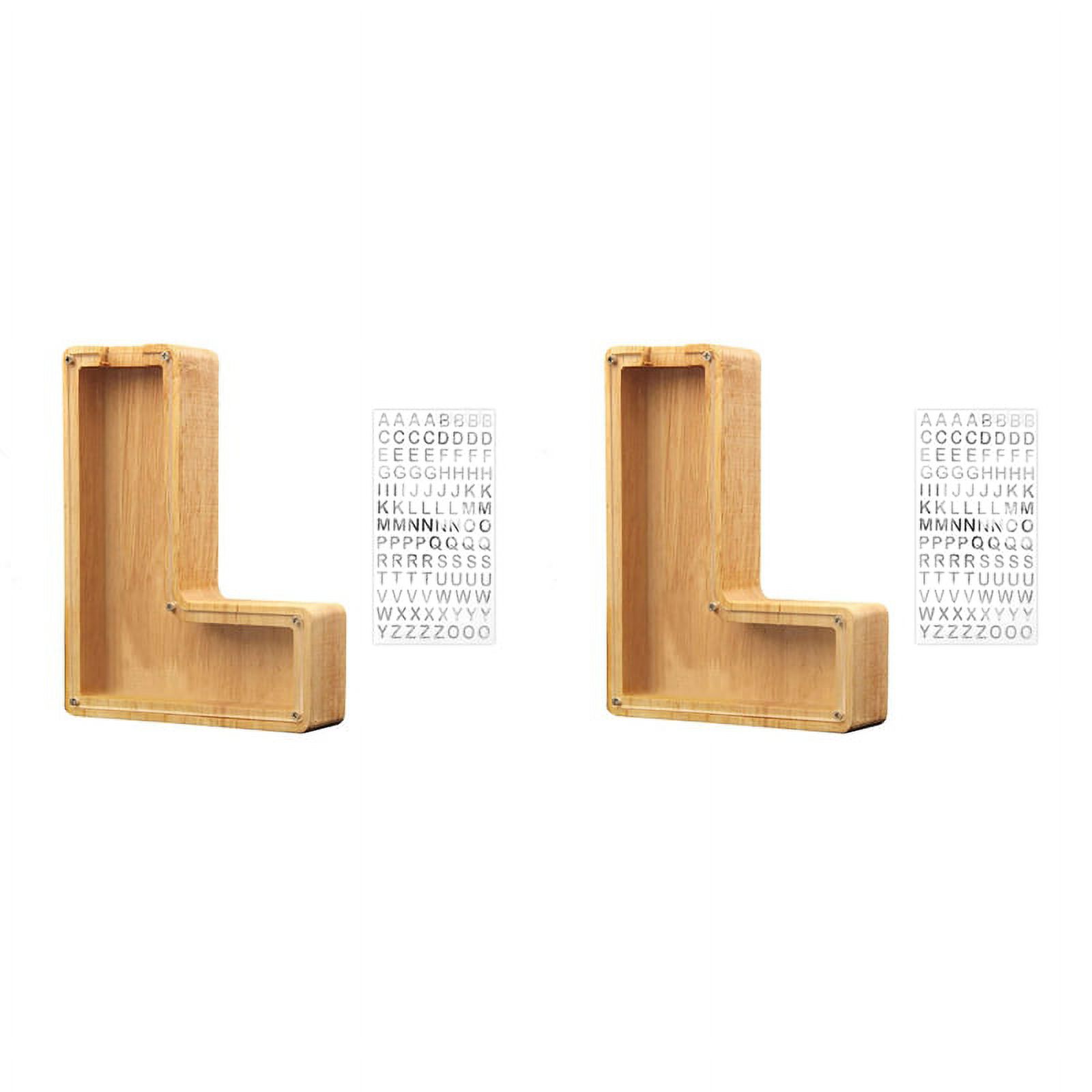 2X Wooden Personalized Piggy Bank Toy Alphabet for Kids Money Jar Coin ...