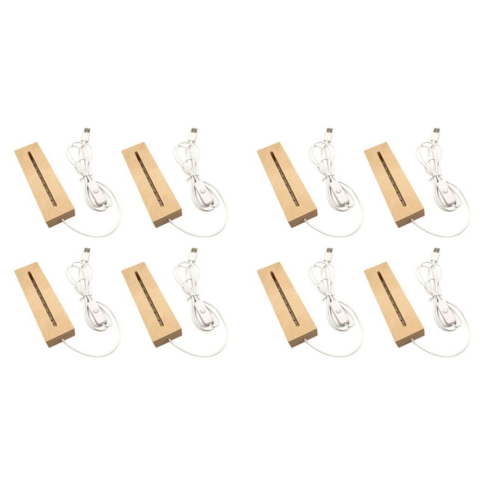 2X Wooden Rectangle Light Base,Wood LED Display Base Pedestal Light ...