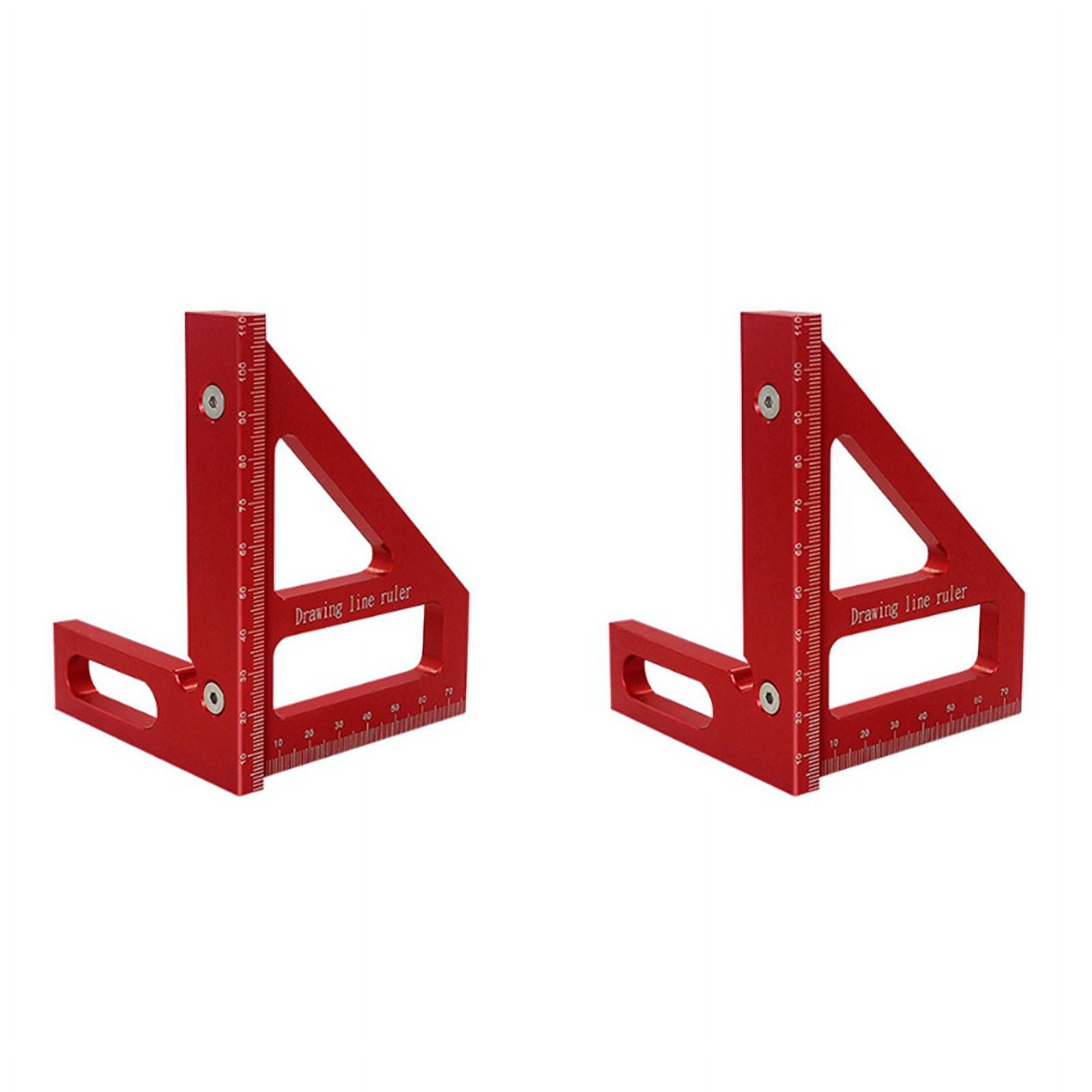 2X Woodworking Square Protractor Aluminum Alloy Miter Triangle Ruler ...