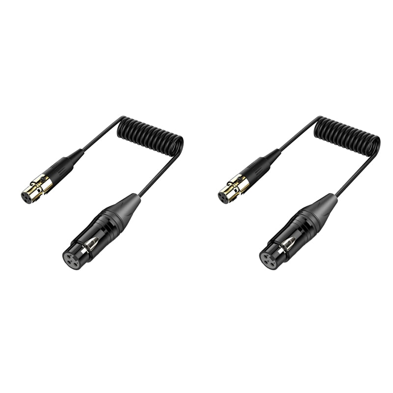 2X XLR 3Pin Female to Mini XLR 4Pin Female Amplifier Audio Mixer Mini ...