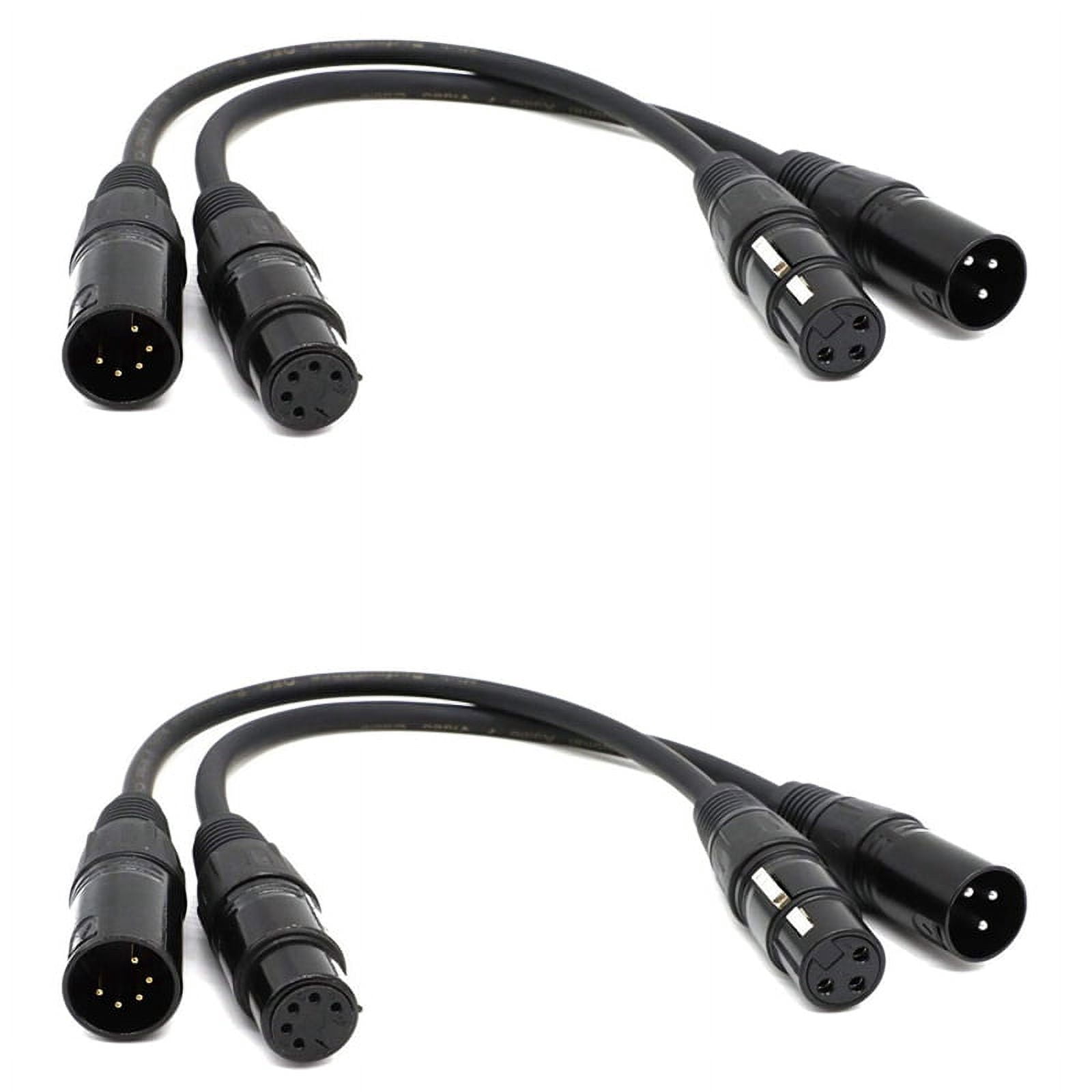 2X XLR Male 3 Pin to XLR Female 5 Pin & XLR Female 3 Pin to XLR Male 5 ...