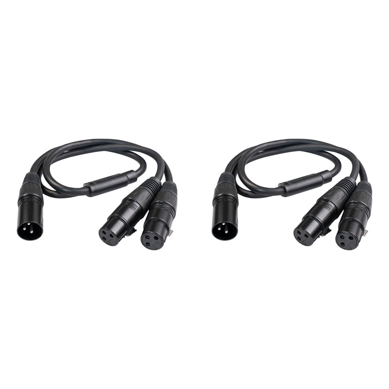 2X XLR Y-Splitter Cable, XLR Male to Dual XLR Female Mic Combiner Y ...
