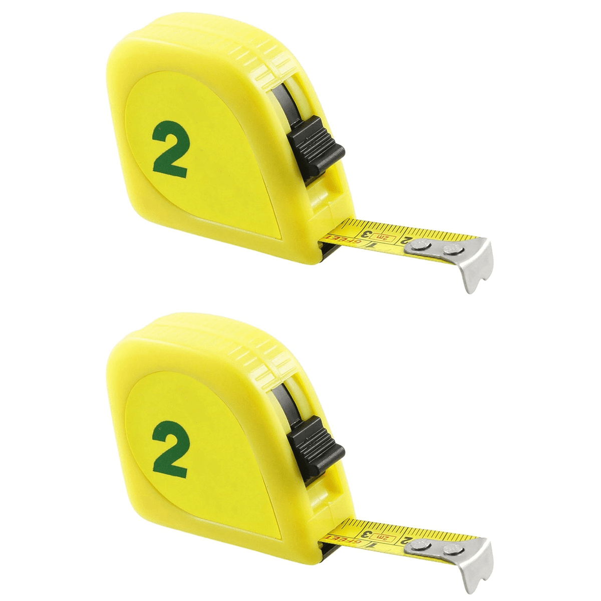 2X Yellow 2M 6FT Tape Meter Measuring Tape Scale Metal Capsule ...