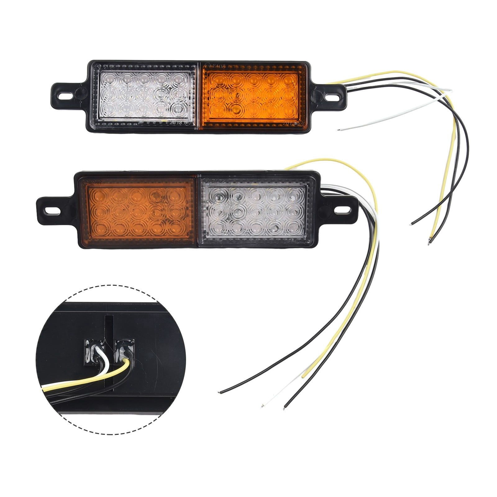 2x Yellow 30 LED Front Indicator Lights Bullbar Marker Lamp Bar 12V ...