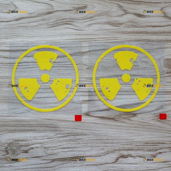 2X Yellow 4" Radioactive Warning Nuclear Radiation Symbol Decal Sticker ...