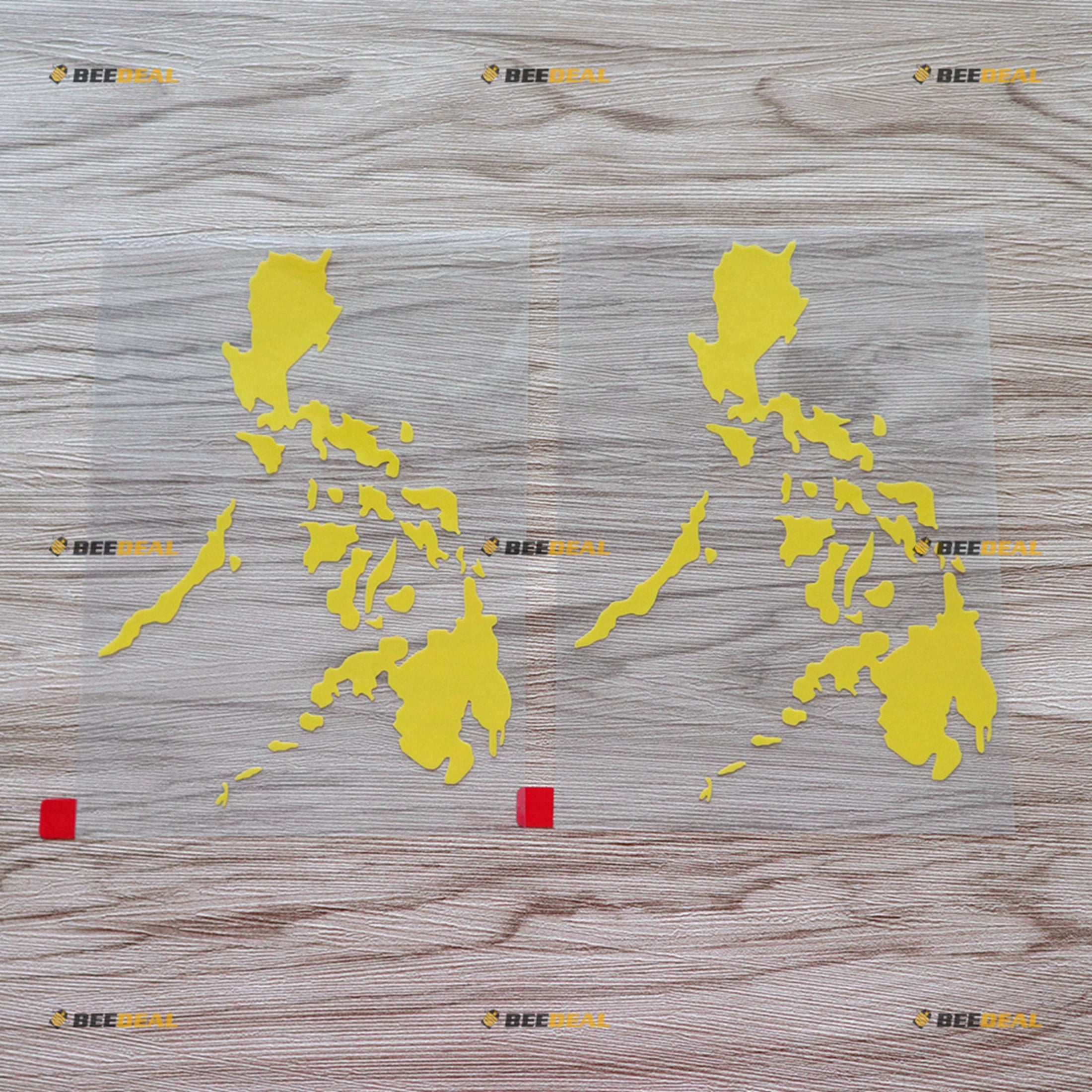 2X Yellow 6" Philippines map Outline Decal Sticker Car Vinyl Filipino ...