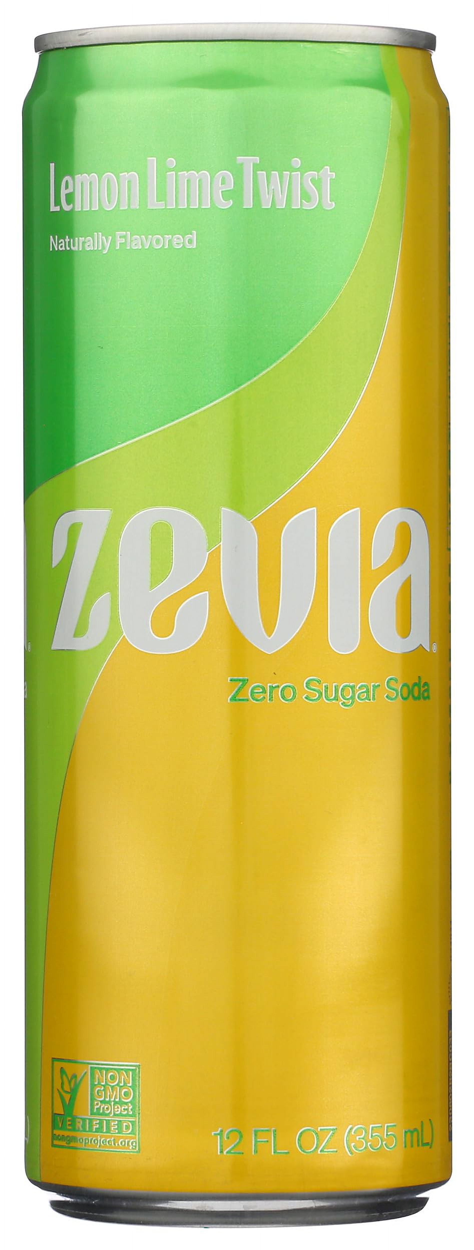 2X - Zevia Zero Calorie Soda, Lemon Lime Twist, 12 Ounce Sleek Can ...