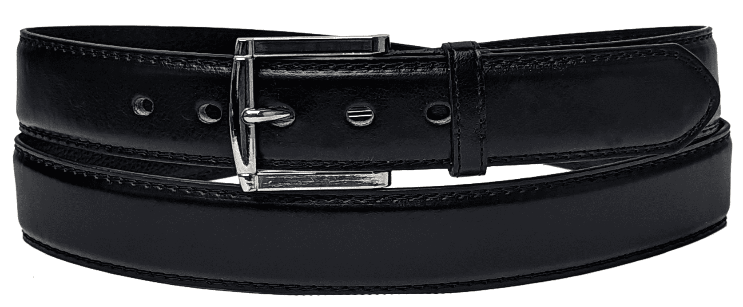 2X to 5X Black Stitched Leather Belt with Removable Belt Buckle ...
