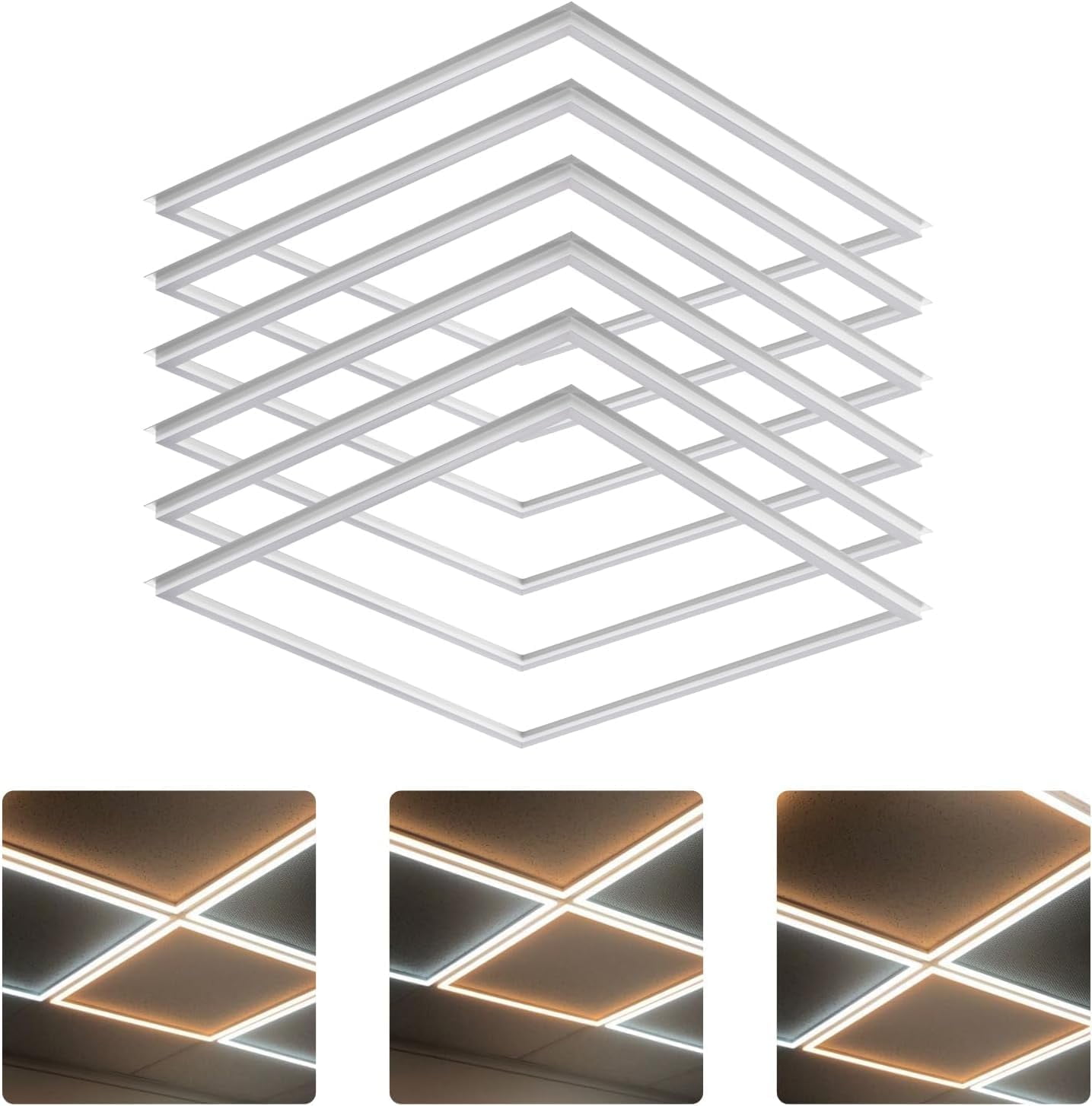 2X2 FT Edge-Lit Frame LED Panel Lights,5CCT Selectable 3000K-6500K ...