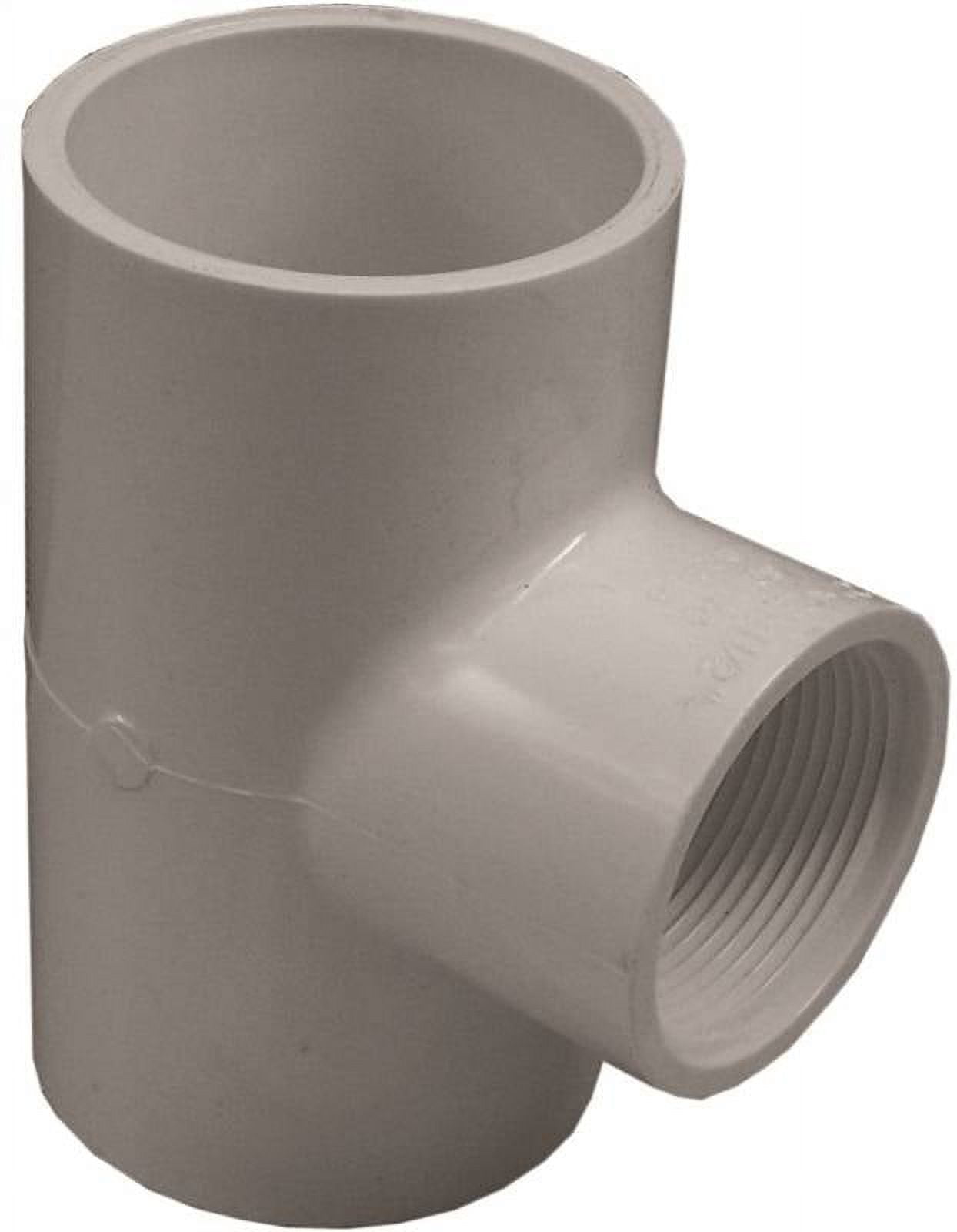 LASCO 402251BC Reducing Pipe Tee, 2 x 1-1/2 in, Slip x FIP, PVC, SCH 40 ...