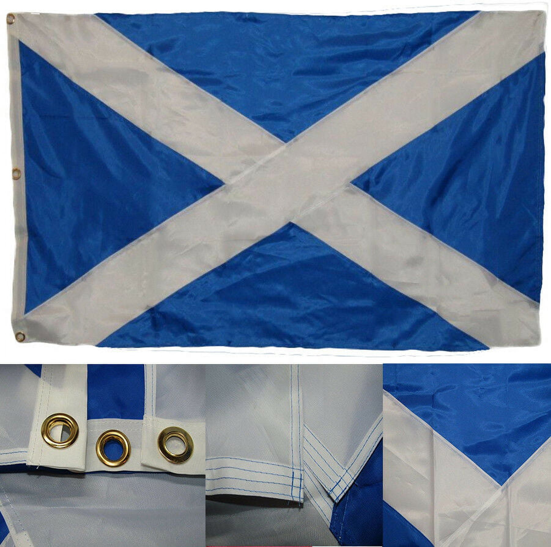 2X3 Embroidered Sewn Scotland Cross 300D Nylon Flag (Stitched) heavy ...