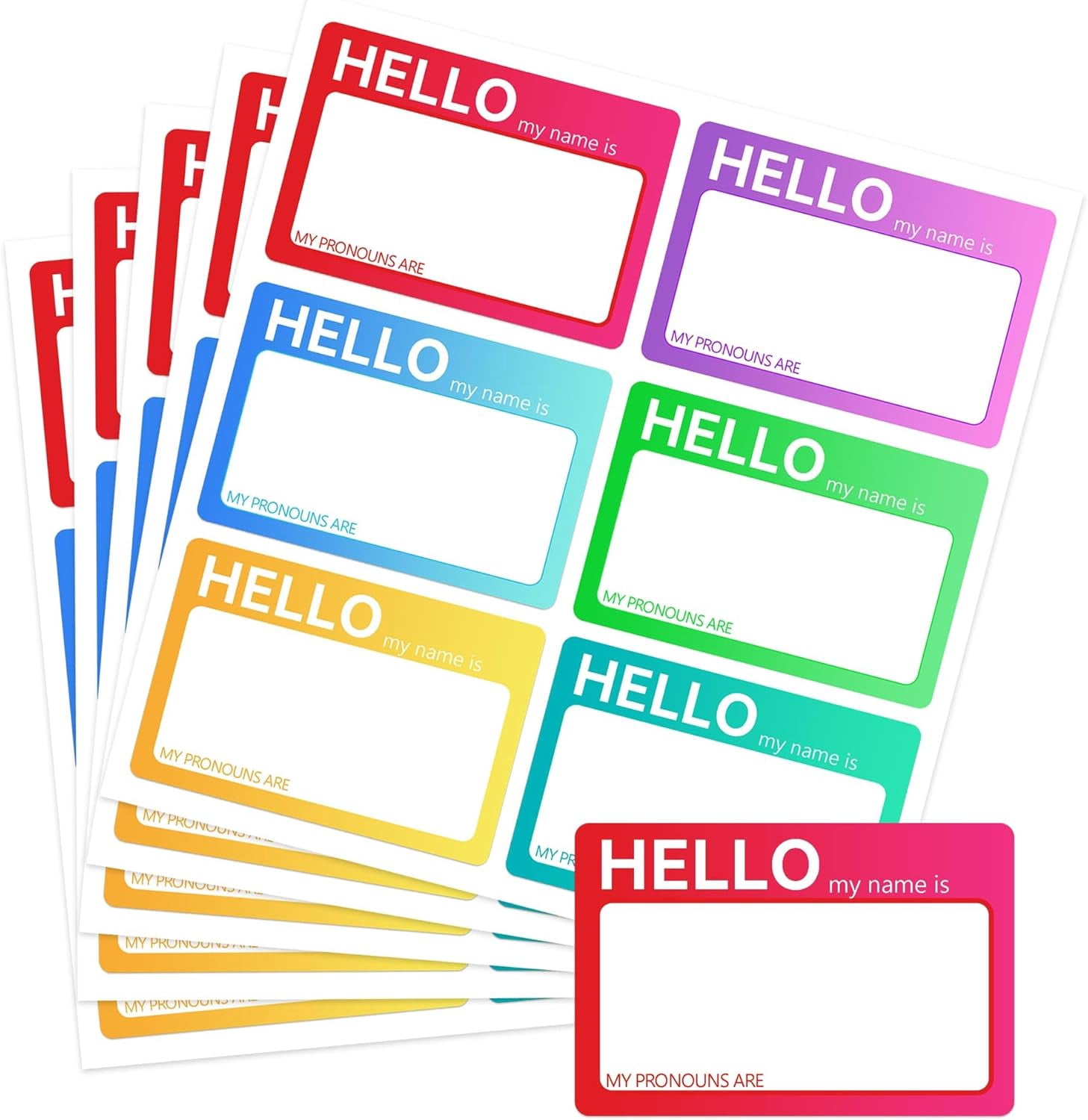 2X3 inch Hello My Name is Stickers Trendy Name Tag Labels Baby Newborn ...