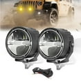 2X4" Round LED Fog Lights Driving Lamp For Jeep Wrangler JK TJ LJ CJ ...