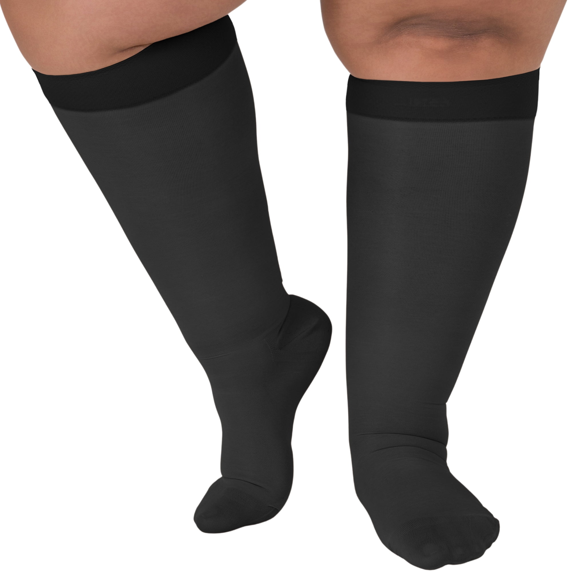 2xl Extra Large Sheer Compression Stockings For Women 15 20mmhg Black 2x Large