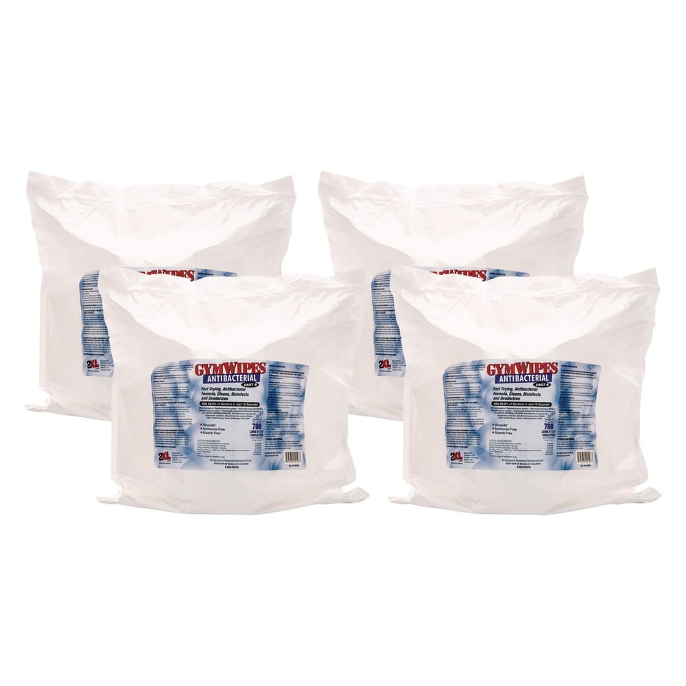 2XL GymWipes Antibacterial Towelettes Refill, 6x8 Inches, 700 Wipes Bag ...