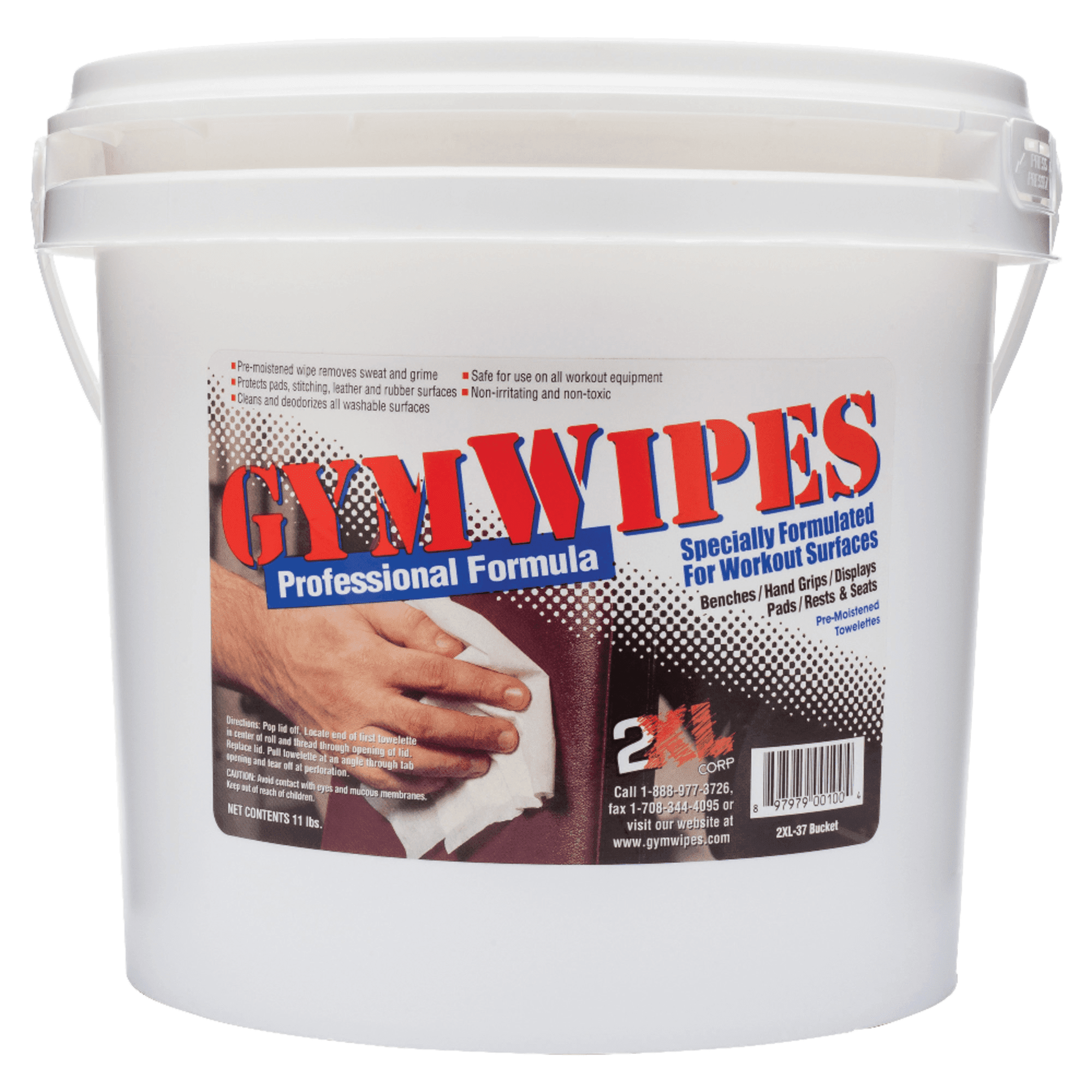 2XL GymWipes Professional Formula Towelettes For Workout Surfaces, 6" x ...