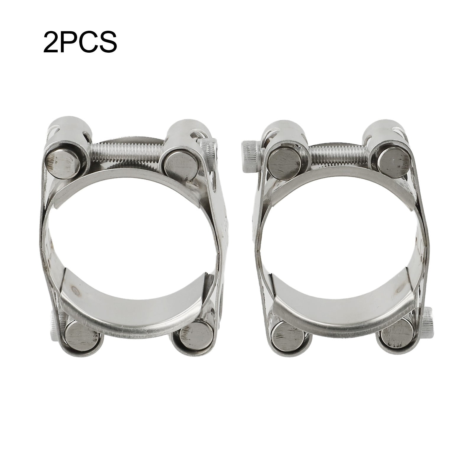 2XStainless Steel Double-head Strong Throat Clamp Exhaust Pipe Clamp ...