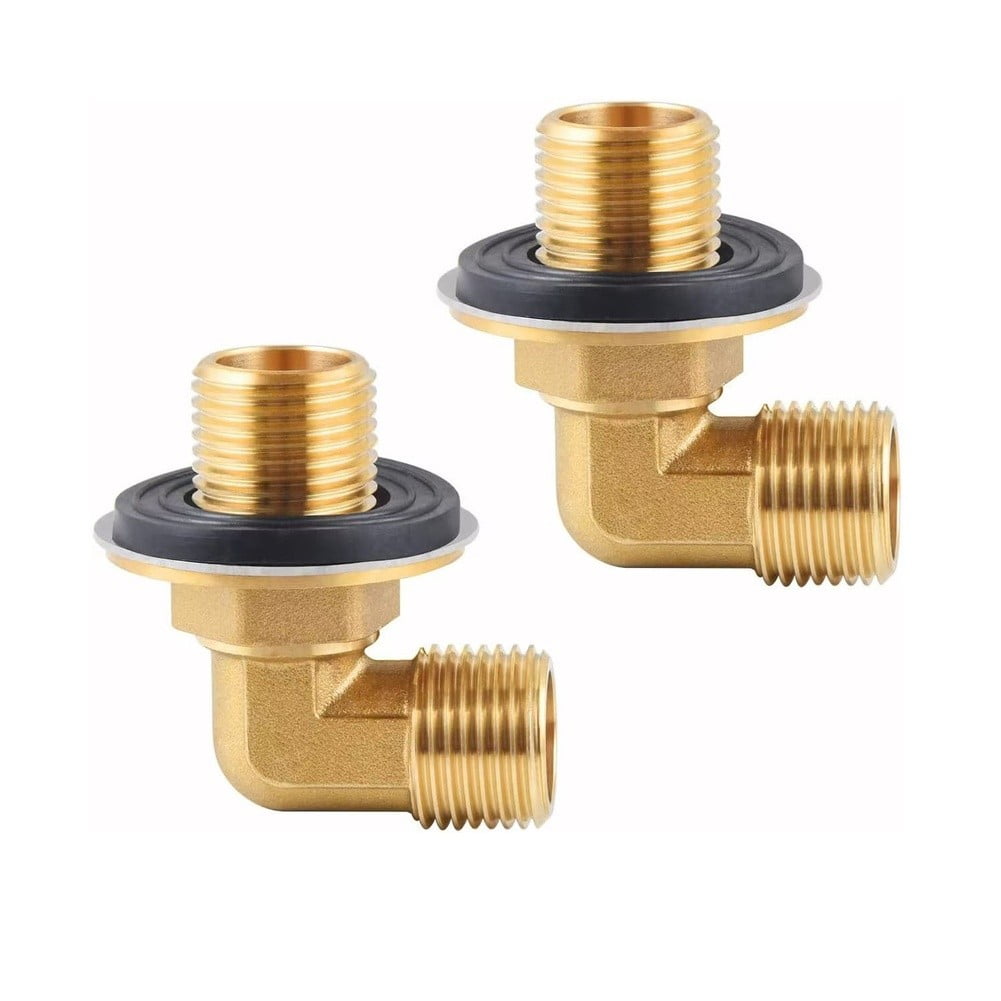 2Xwall Mounted Kitchen Faucet Brass Male Elbow G1/2 Cold Hot Water ...