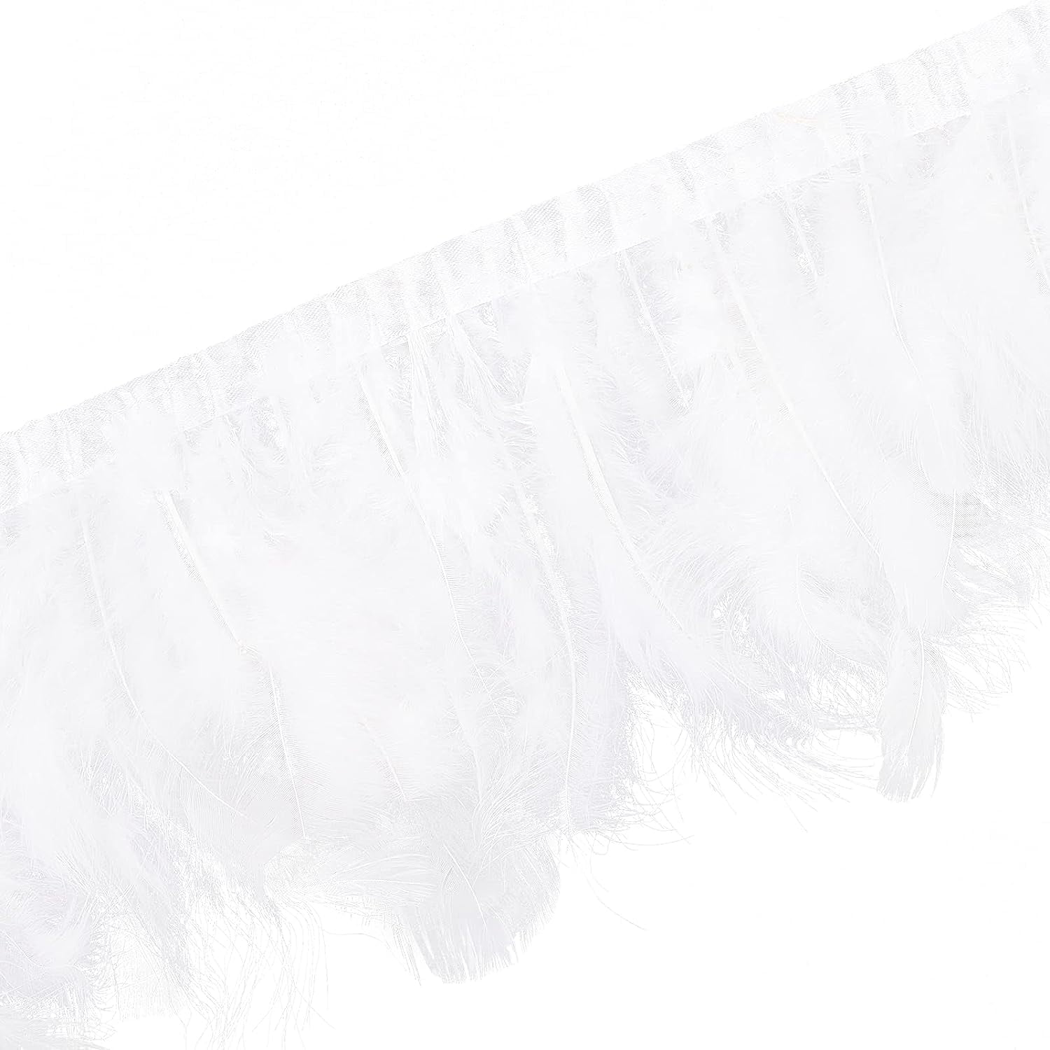 2Yard 2m Turkey Fluffy Feather Fringe Trim White Artificial Marabou ...