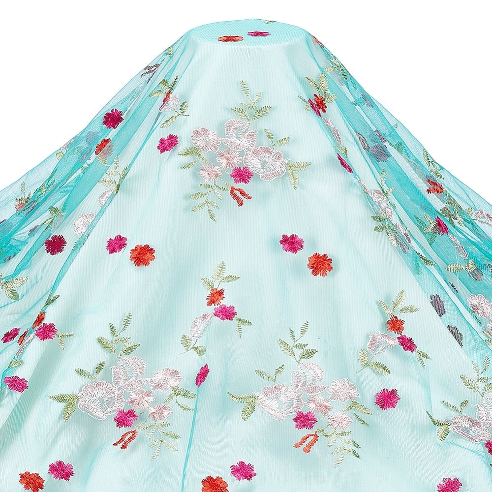2Yard Polyester Flower Embroidered Lace Fabric for DIY Clothing ...