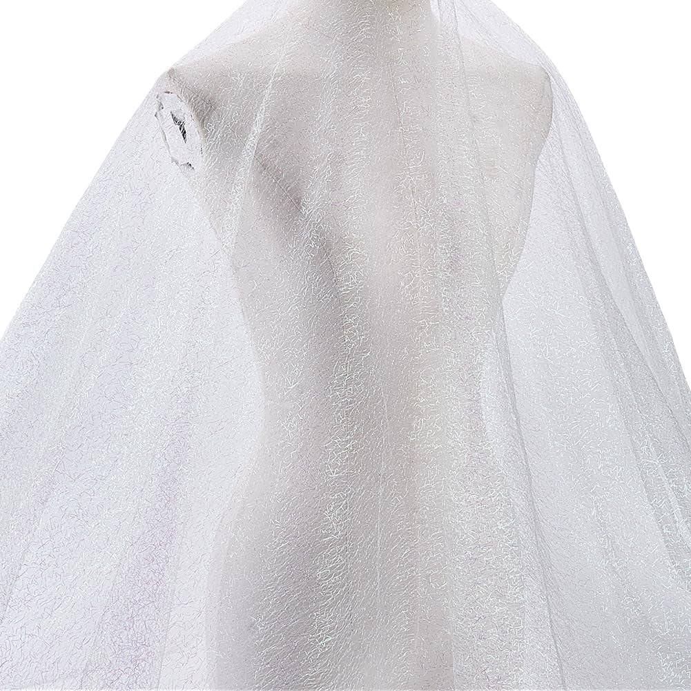 2Yards×67.7inch White Spider Web Lace Net Iridescent Soft Stretch Fish ...