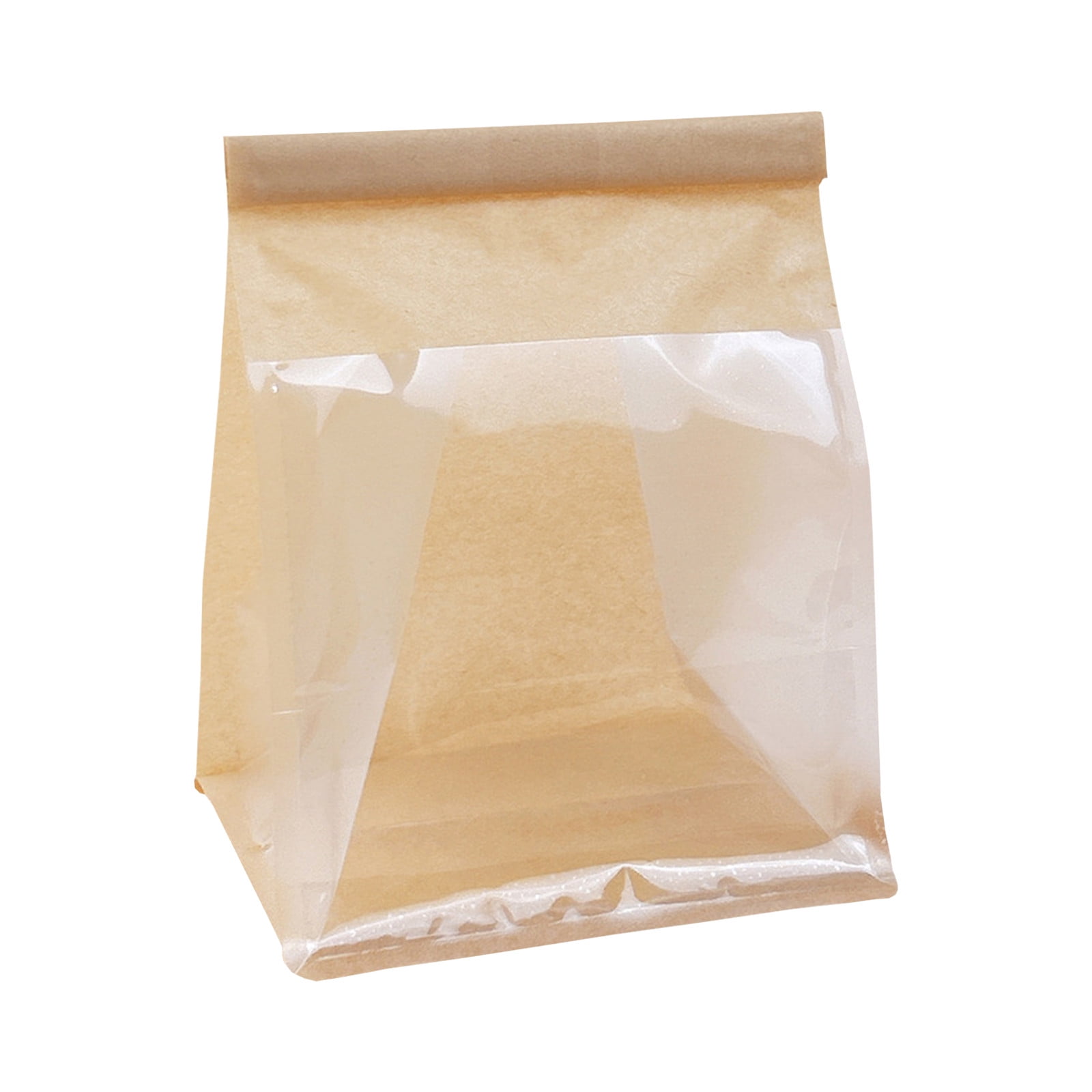 2Yellow Bread Bag With Window And Tin Tie Closure Kraft Paper Food ...