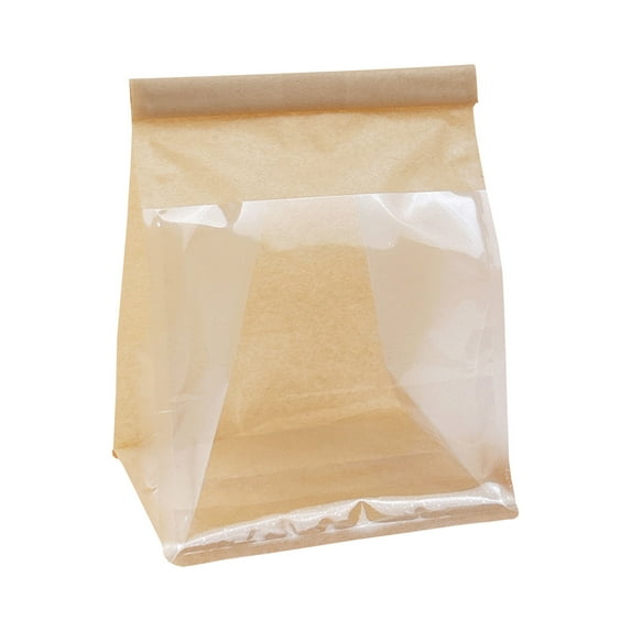 2Yellow Bread Bag With Window And Tin Tie Closure Kraft Paper Food ...