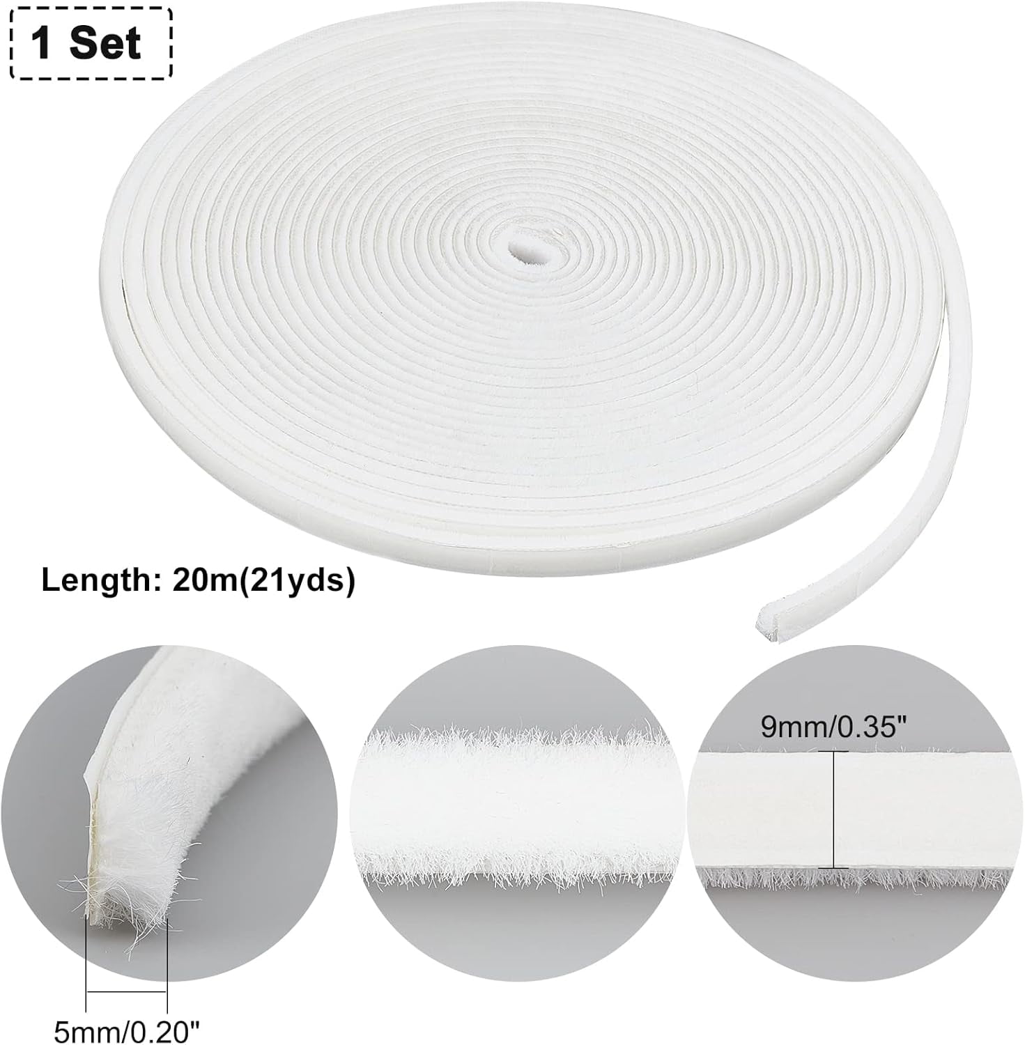 2bags Self-Adhesive Brush Weather Stripping High Density Felt Door ...
