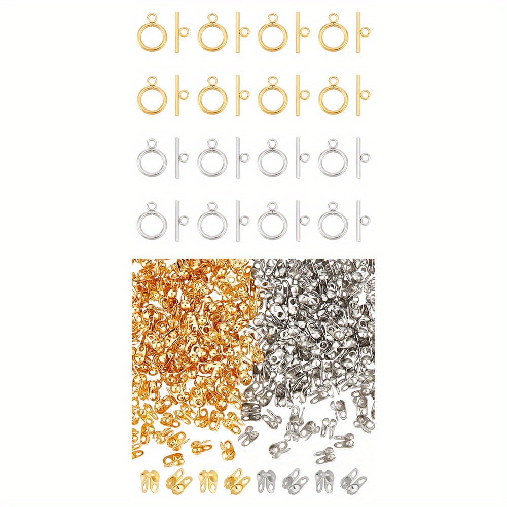 2boxes Bead Tips Stainless Steel Calotte Ends Open Clamshell Knot ...