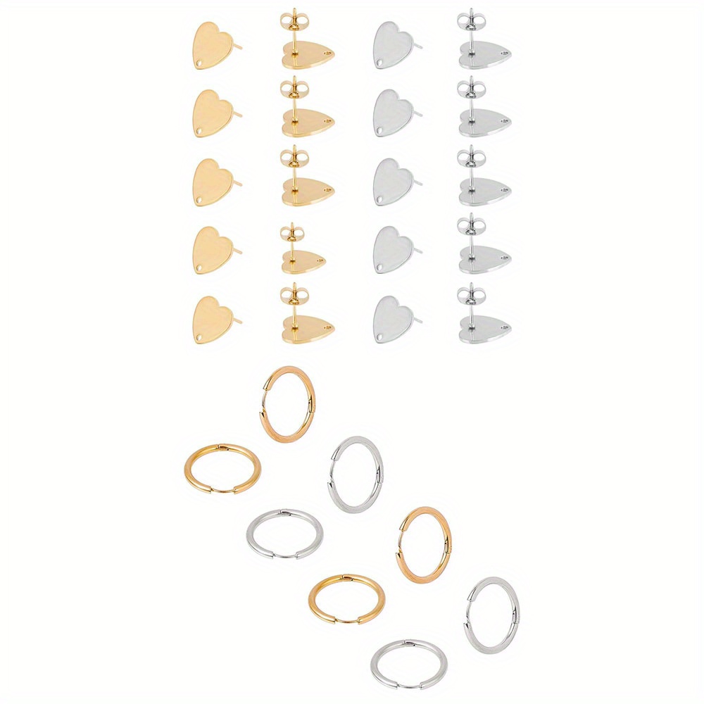 2boxes Polishing Hoop Earrings 8 Pairs 25mm Stainless Steel Huggie ...