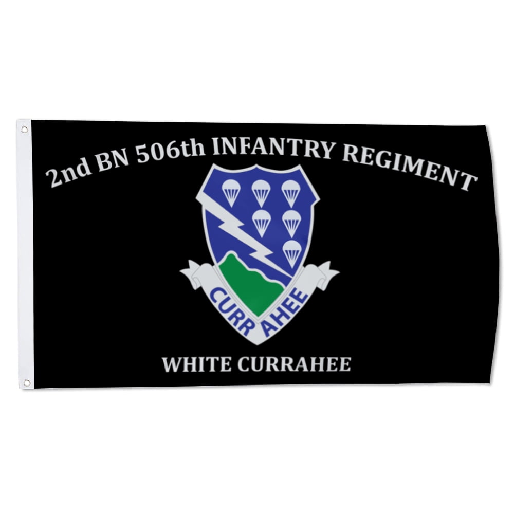 2but 506th IN. flag 2nd BN 506th Infantry Regiment White Currahee Banner US Army Military Flags ...