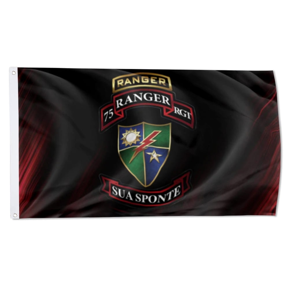 2but 75TH RANGER REGIMENT flag TABBED DUI SUA SPONTE banner US Army ...