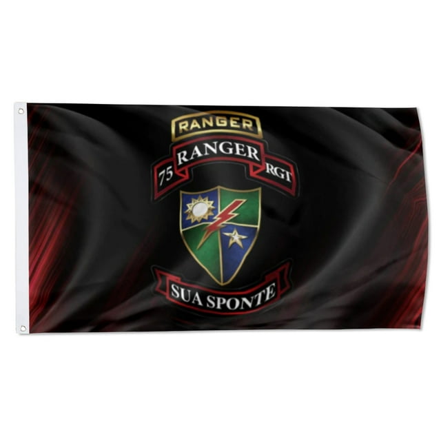 2but 75TH RANGER REGIMENT flag TABBED DUI SUA SPONTE banner US Army ...
