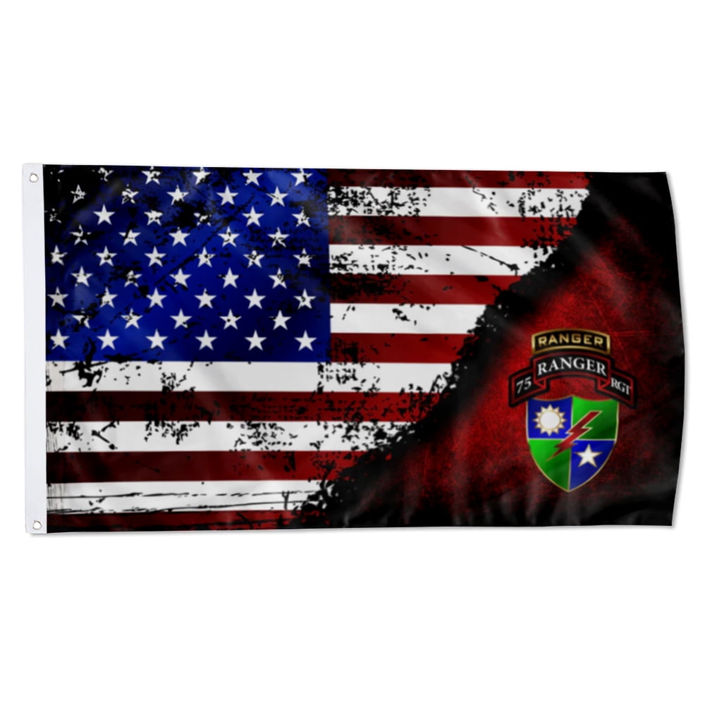 2but 75TH Ranger flag 75th Ranger RGT TABBED STARS & STRIPES banner US ...