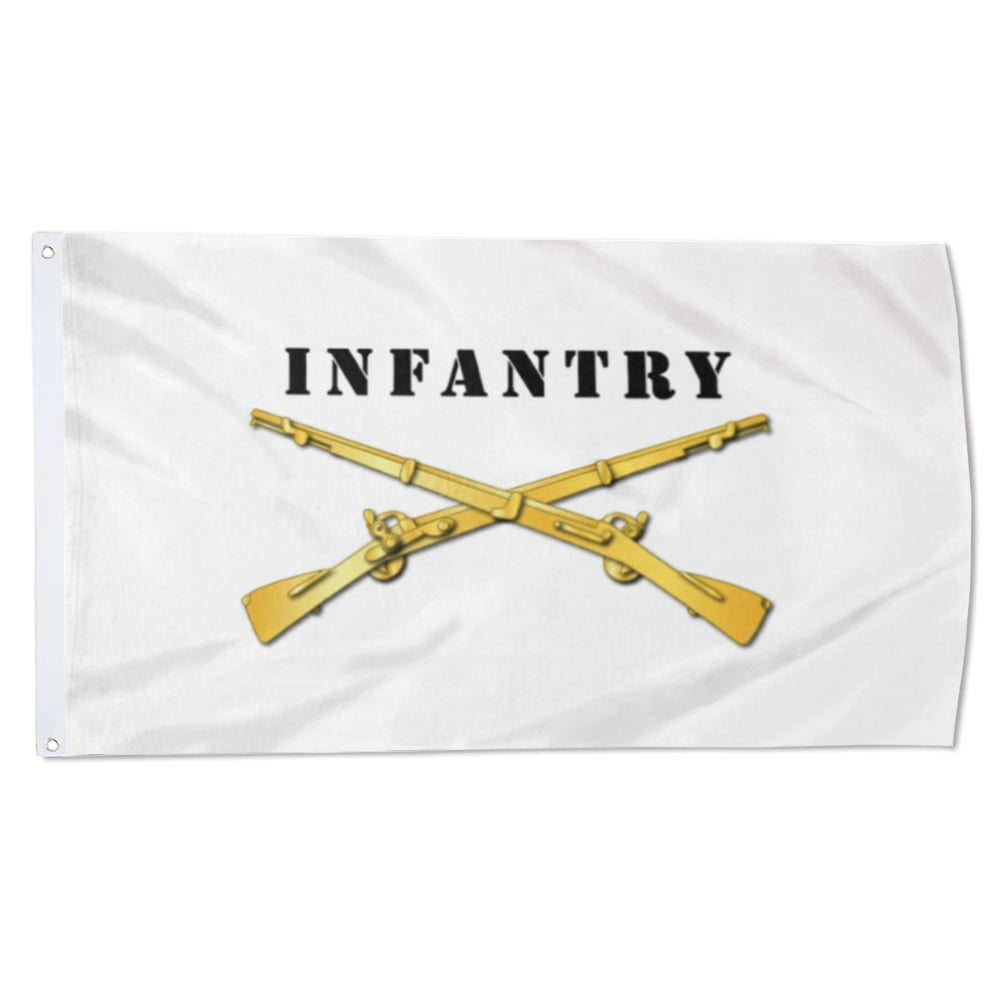 2but INFANTRY BRANCH FLAG US Army Military Flags White Polyester 3x5 FT ...