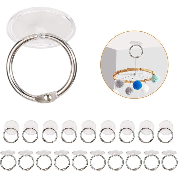 2cm Adhesive Ceiling Hook Small Disc Hanging Hook with 2.5cm Binding ...