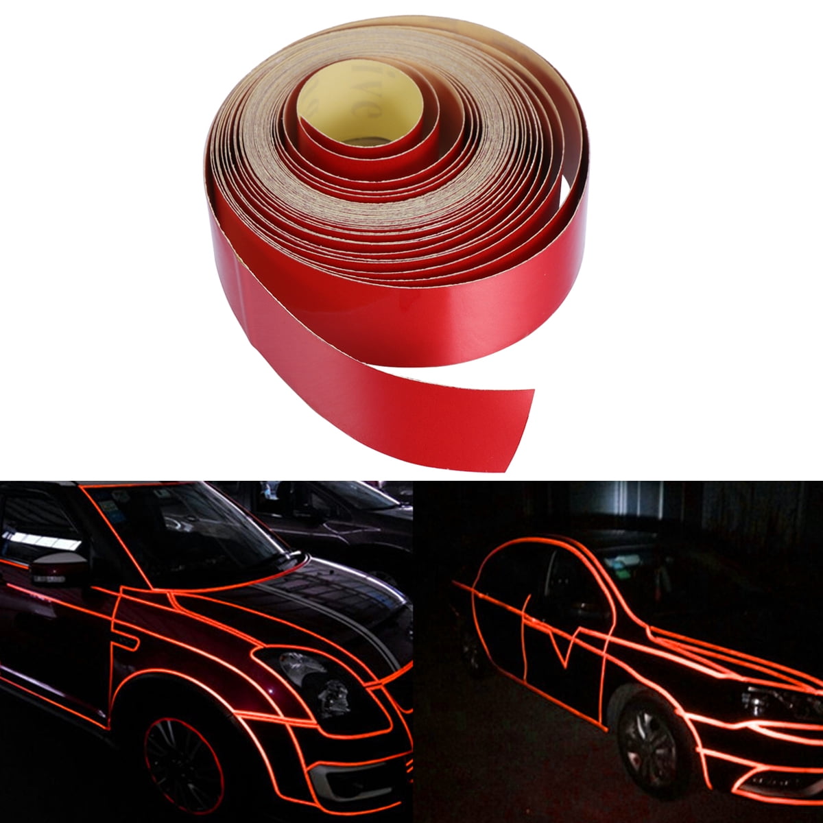 2cm x 5m Car Reflective Body Rim Stripe Sticker DIY Tape Self-Adhesive ...