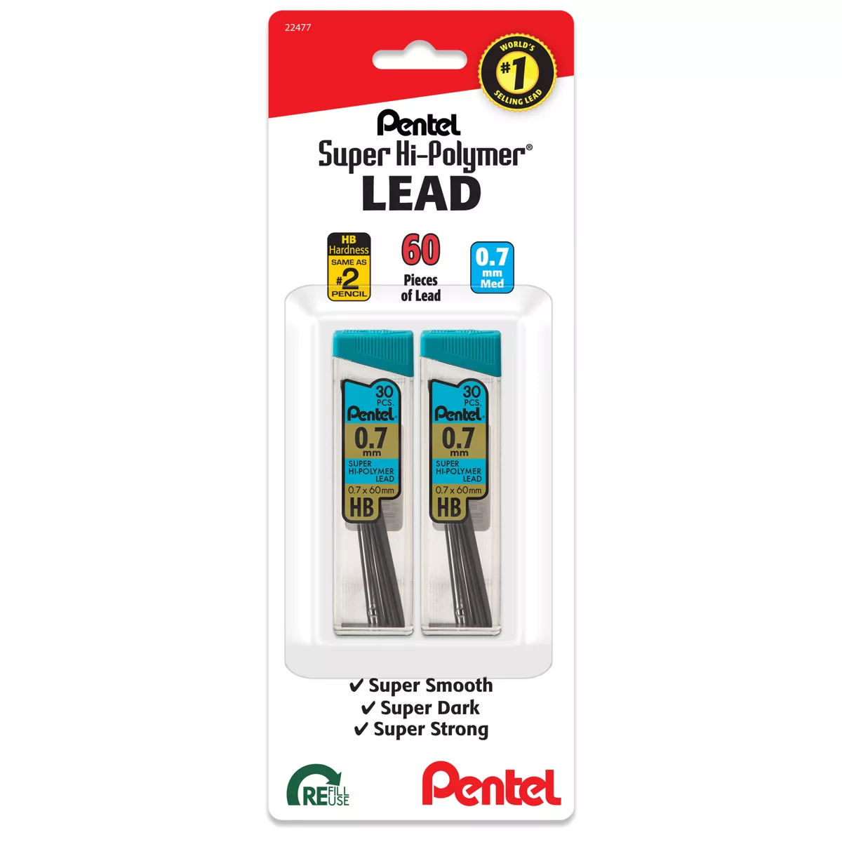 2ct 0.7MM Mechanical Pencil Lead Refill: Black No. 2 Writing Instrument ...