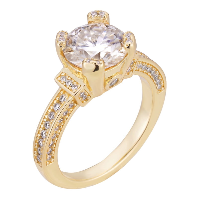 2ct D color Moissanite Princess Engagement Ring for Women Iced Out 14k ...