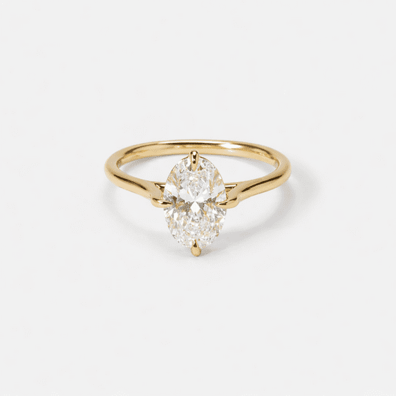 2ct Oval Cut Diamond Solitaire Ring, Cathedral Shank Ring, Proposal ...