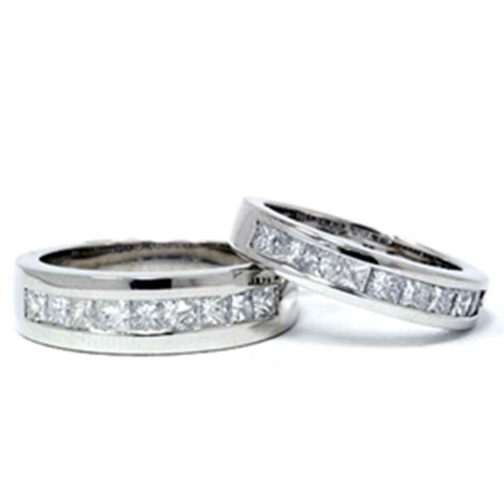 Pompeii3 2ct Princess Cut Diamond Matching Wedding Ring Set - Walmart.com
