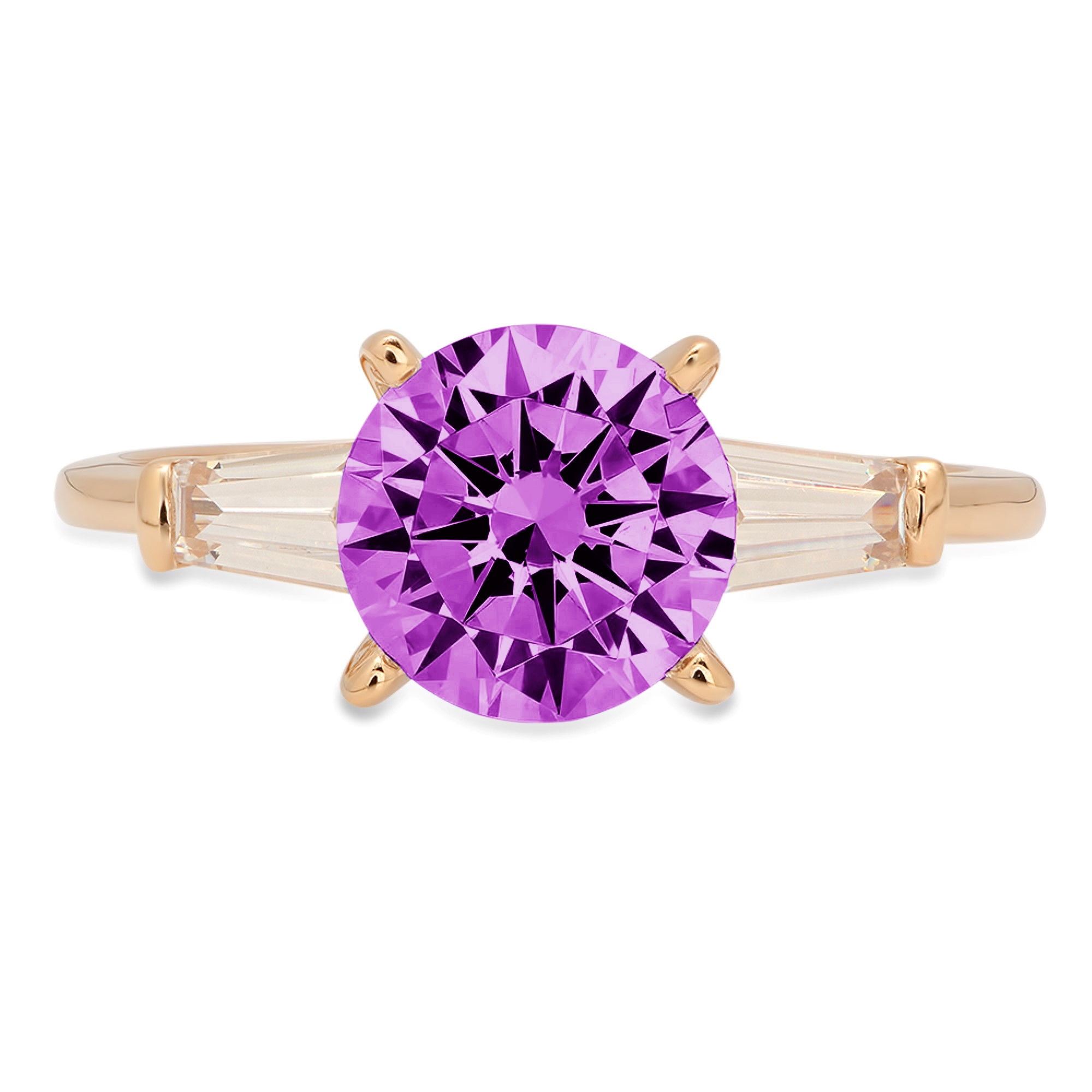 2ct Round Brilliant cut - Three- Stone - VVS1 Simulated Alexandrite ...