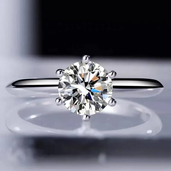 2ct Round Cut Lab Created Diamond Women's wedding Ring 14k White Gold ...