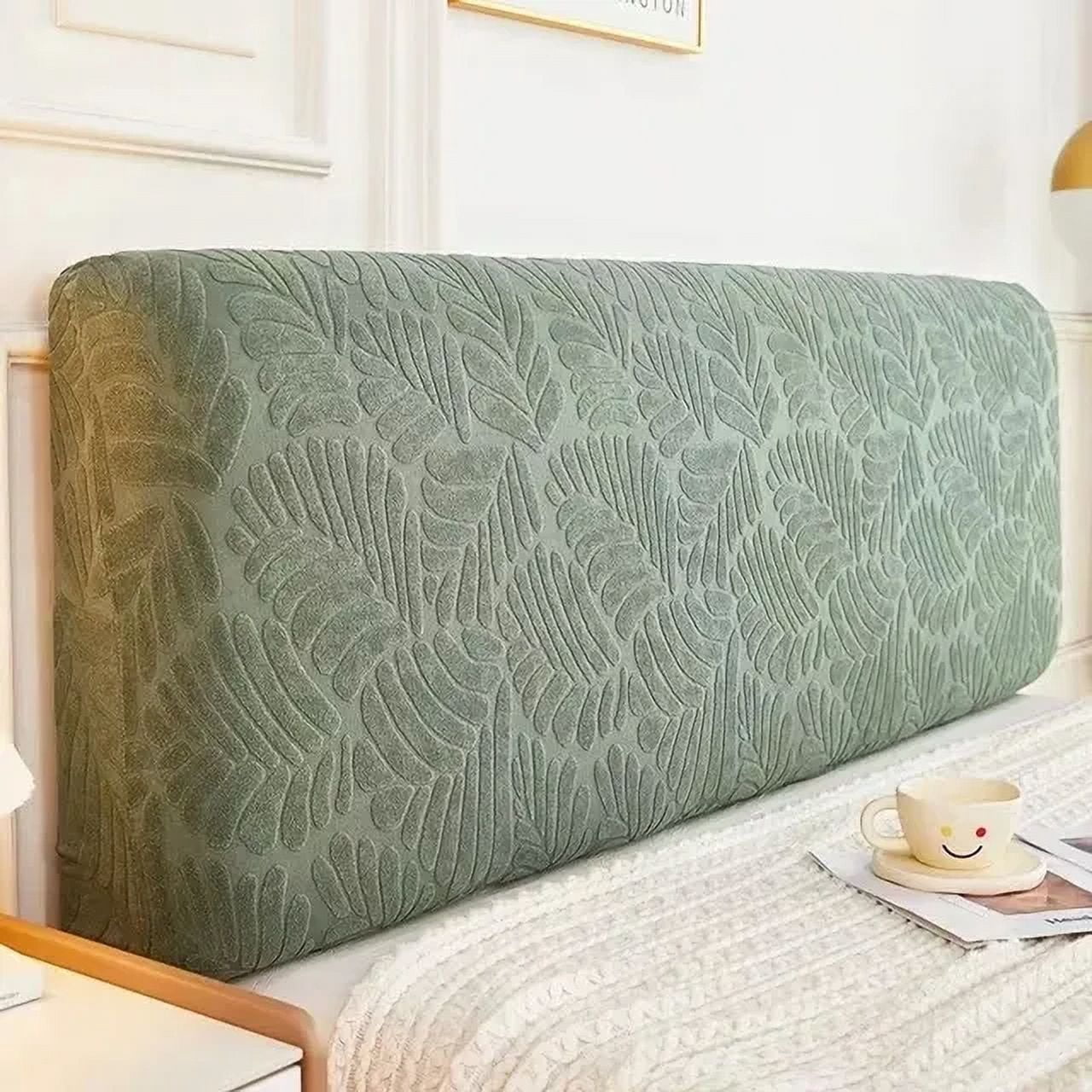 DEKAXID Jacquard Leaves Bed Head Covers Thicken Elastic Headboard Cover ...
