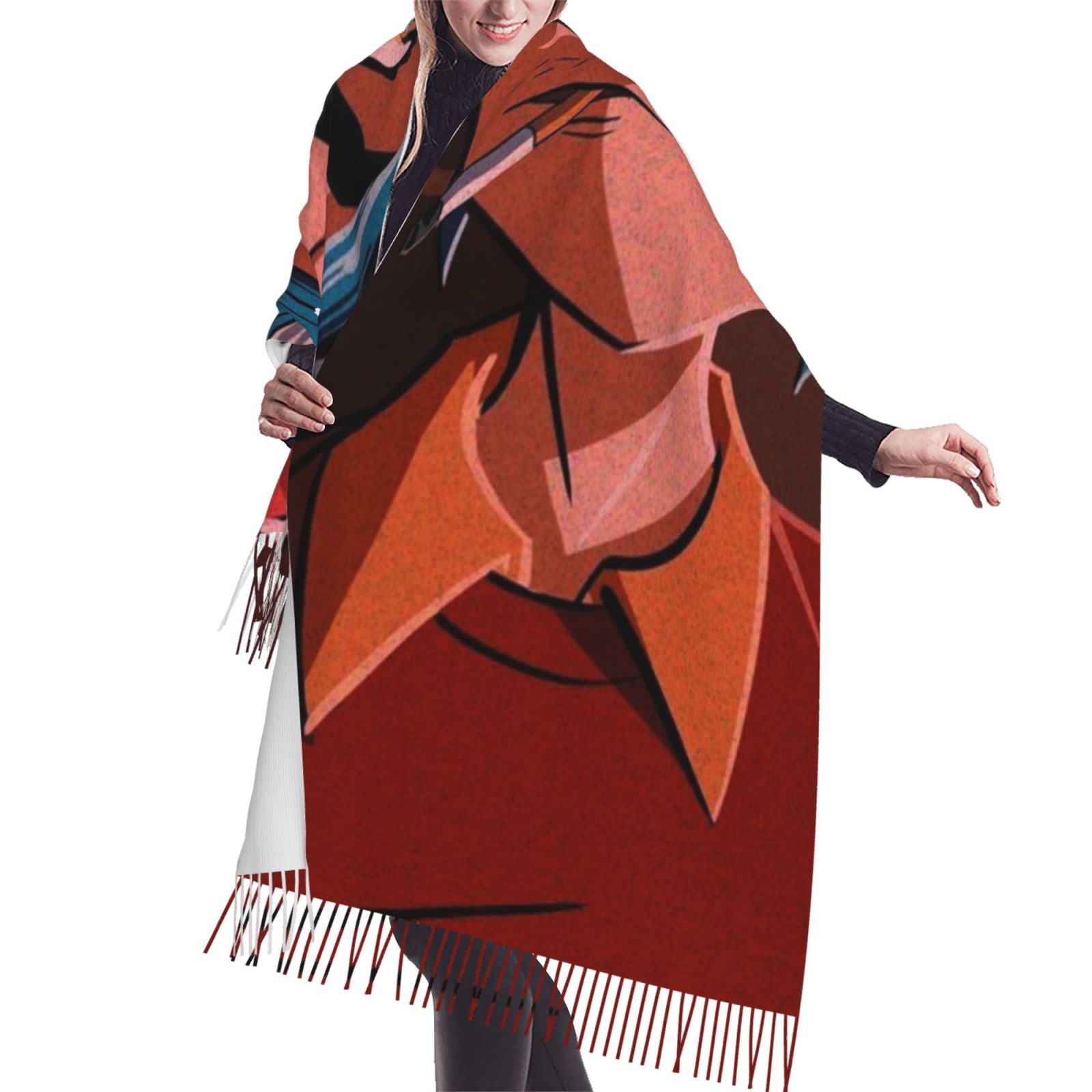 2d Gorillaz Music Fringed Scarf Wrap Long Soft Winter Warm Tassel Scarf ...